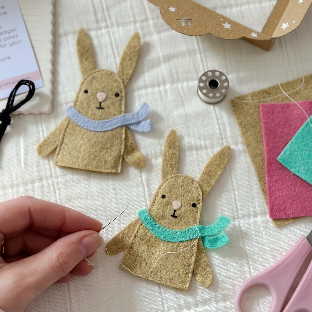 Make Your Own Rabbit Finger Puppets Craft Kit – Clara and Macy