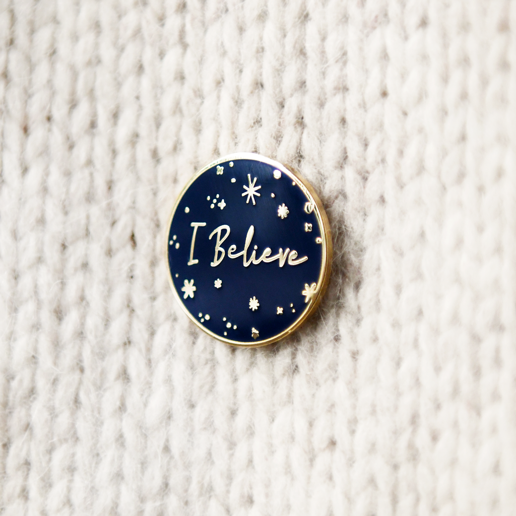 I Believe Enamel Lapel Pin – Clara and Macy
