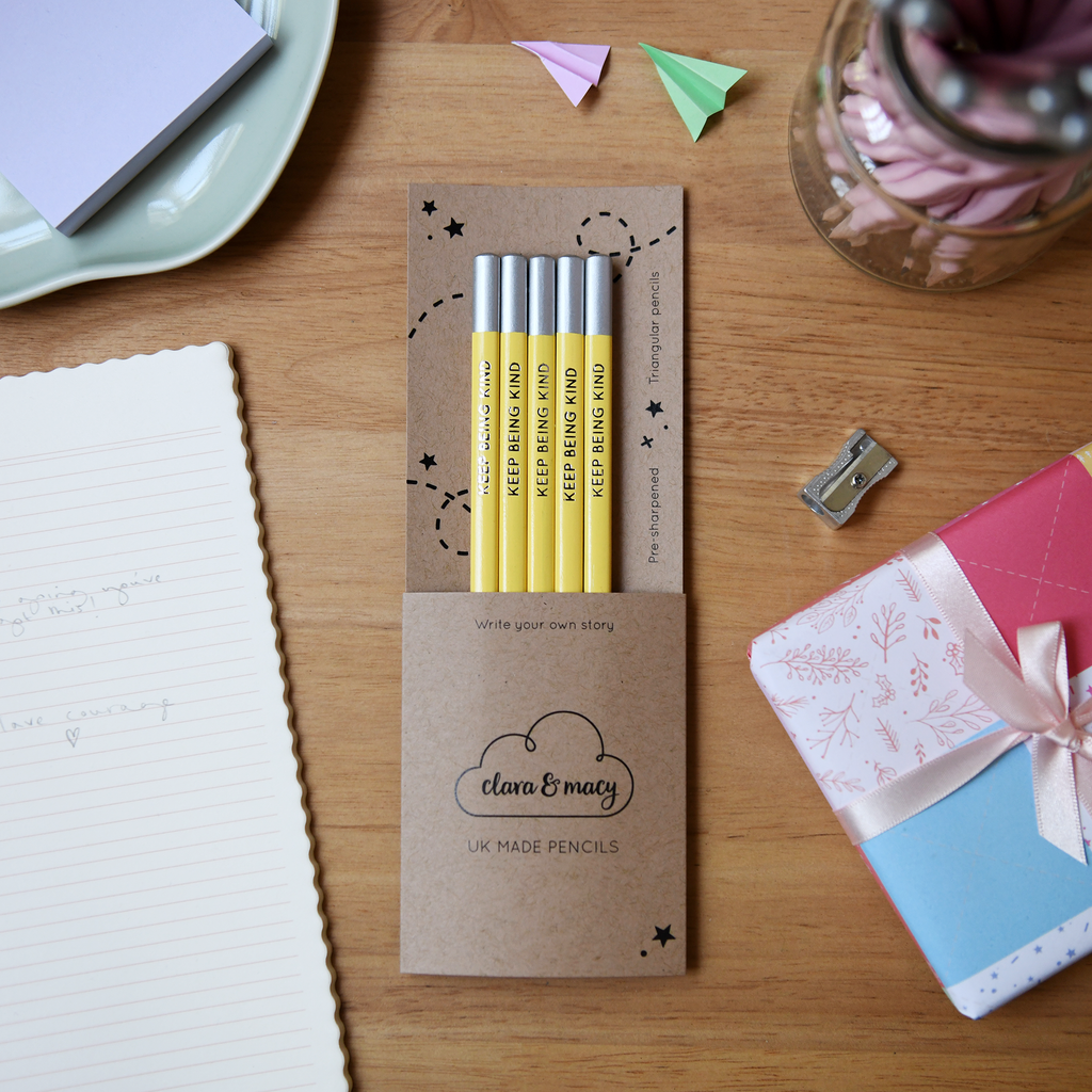 Single 'Keep Being Kind' Positive Pencil – Clara and Macy