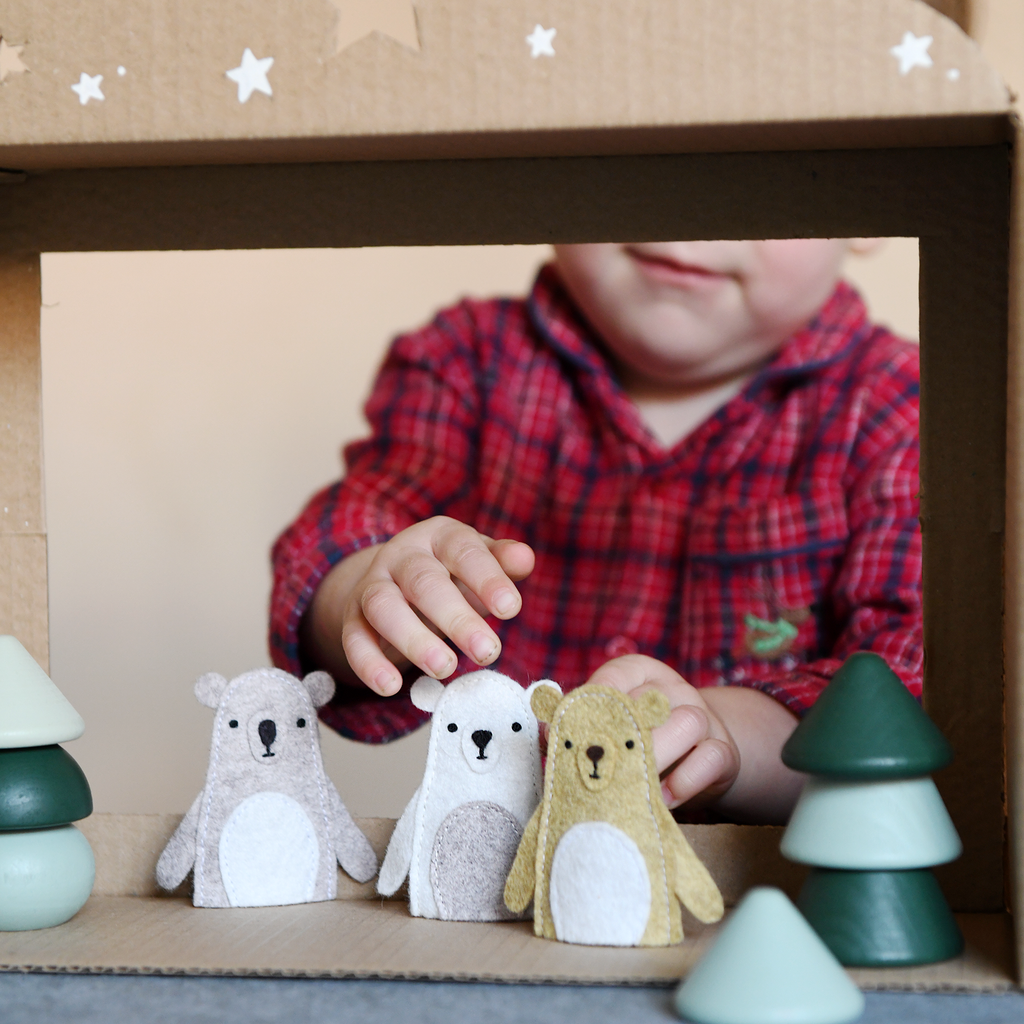 Make Your Own Bears Finger Puppets Craft Kit – Clara and Macy