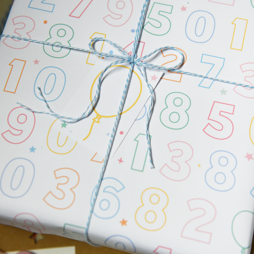 Colour In Birthday Numbers Wrapping Paper Set – Clara and Macy