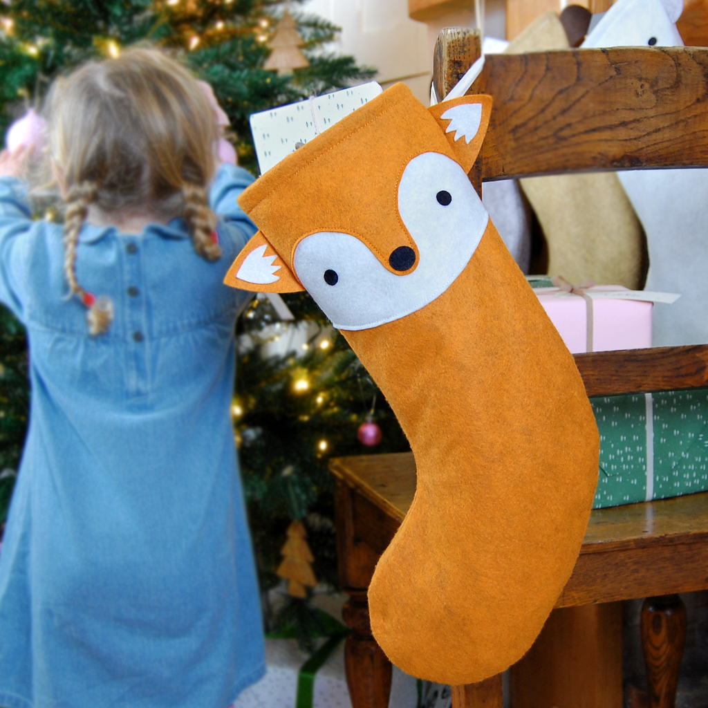 Handmade Felt Fox Christmas Stocking – Clara and Macy