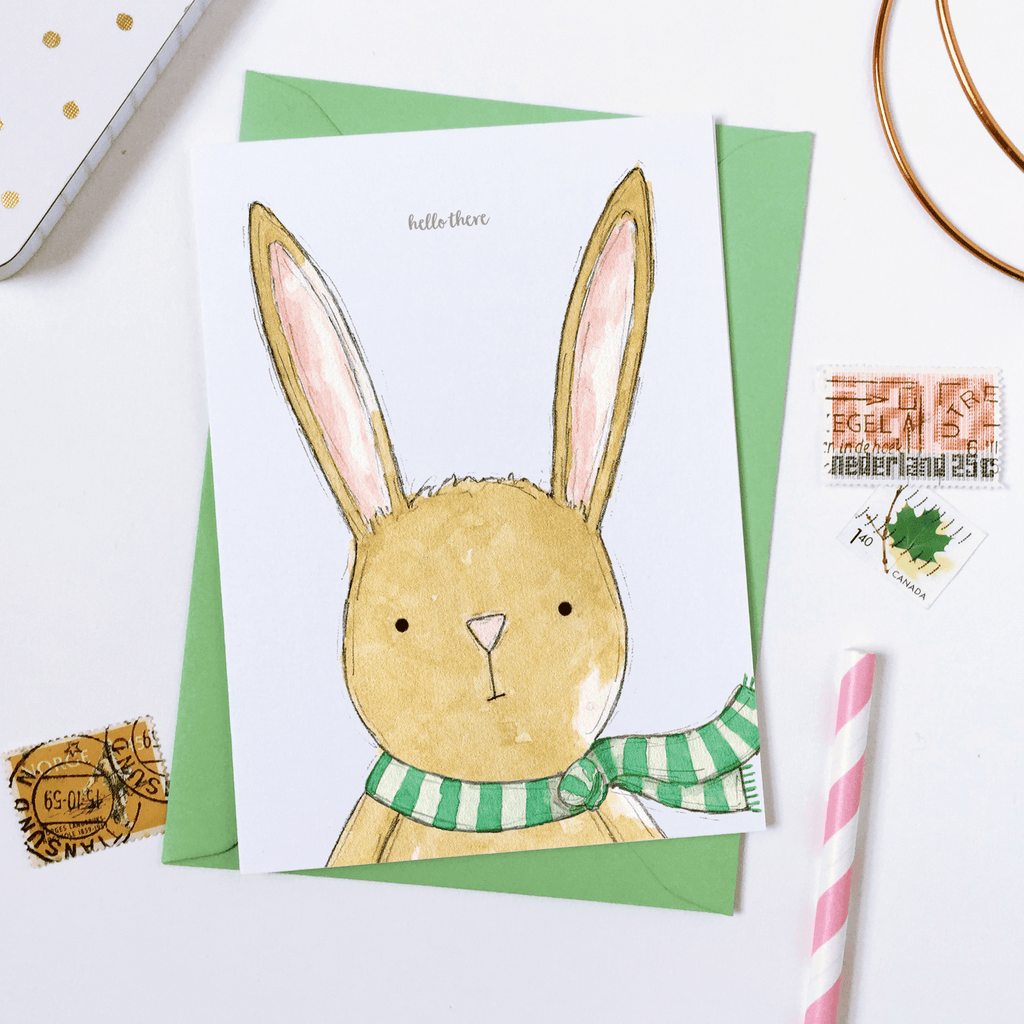 Hello There Baby Rabbit Card – Clara and Macy