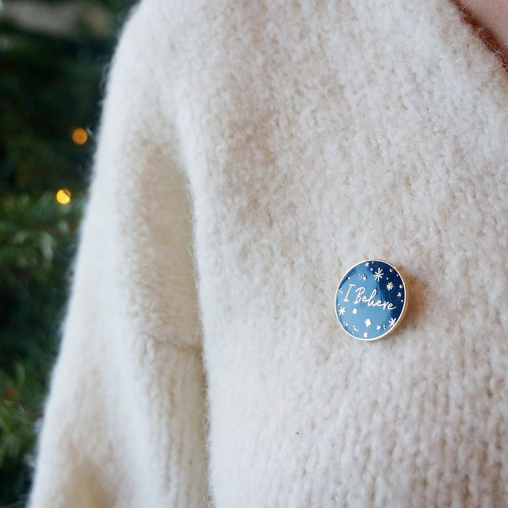 I Believe Enamel Lapel Pin – Clara and Macy