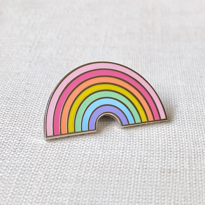 Pastel Rainbow Enamel Pin Badge – Clara and Macy