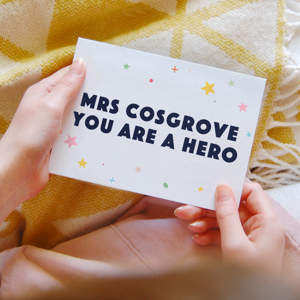 Personalised Hero Teacher Thank You Card – Clara and Macy