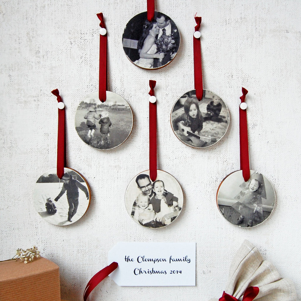 Personalised Photograph Wooden Family Tree Decorations – Clara and Macy